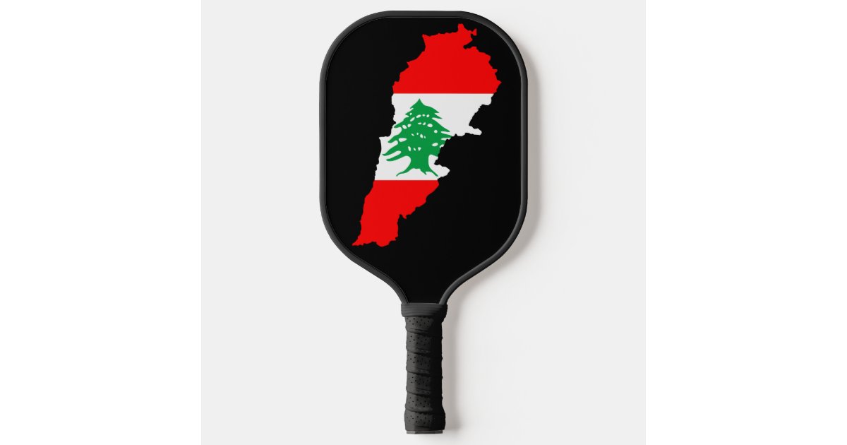 Lebanon Map with Flag Pickleball Paddle | Zazzle