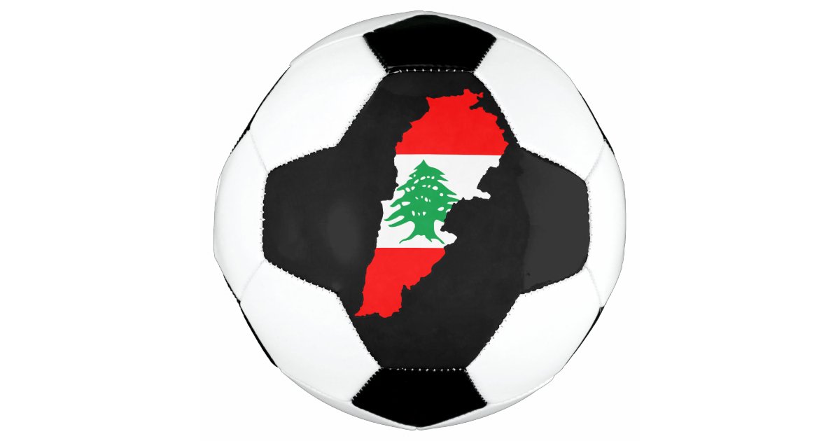 Lebanon Map with Flag Soccer Ball | Zazzle