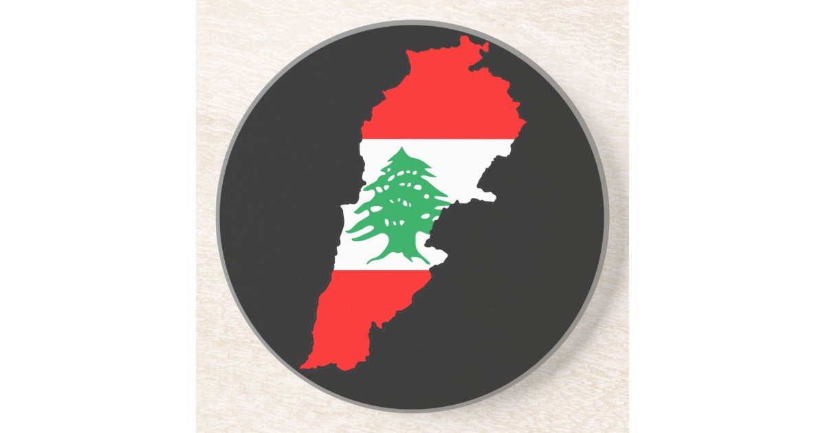 Lebanon Map with Flag Stone Magnet Coaster | Zazzle