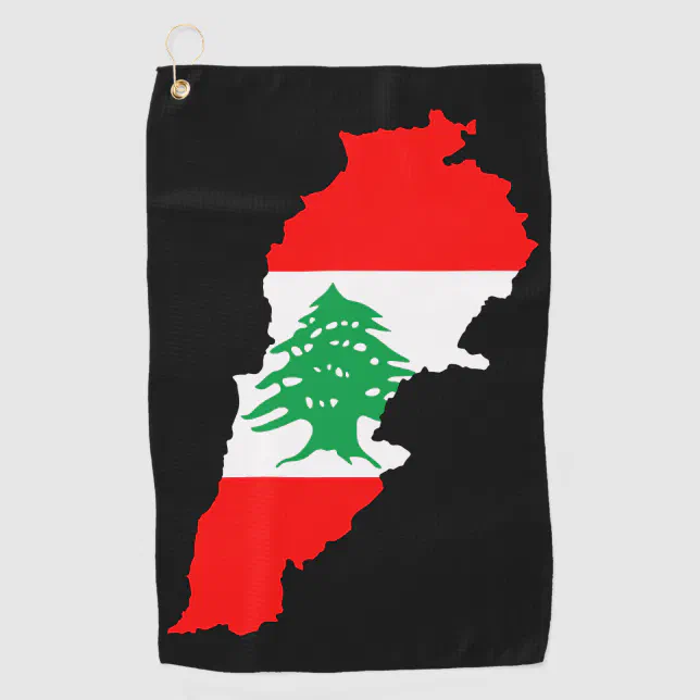 Lebanon Map with Flag Stone Magnet Golf Towel | Zazzle