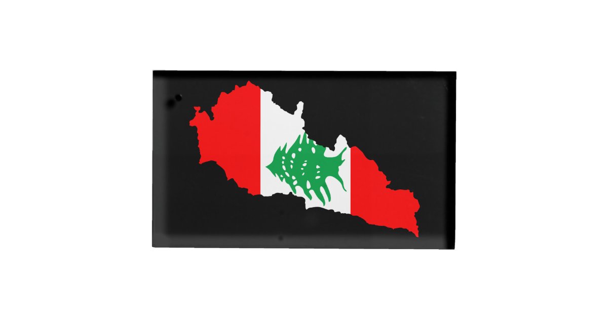 Lebanon Map with Flag Stone Magnet Place Card Holder | Zazzle