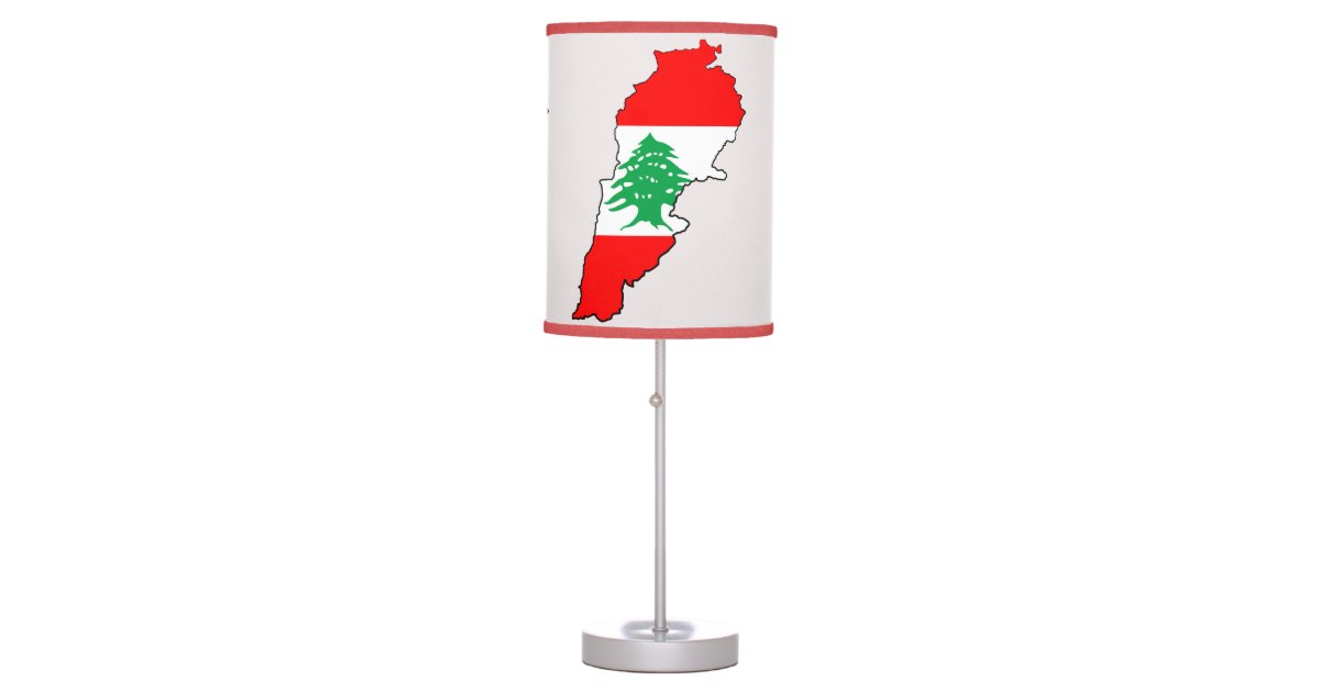 Lebanon Map with Flag Table Lamp | Zazzle
