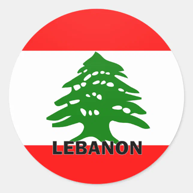 Lebanon Roundel quality Flag Classic Round Sticker | Zazzle