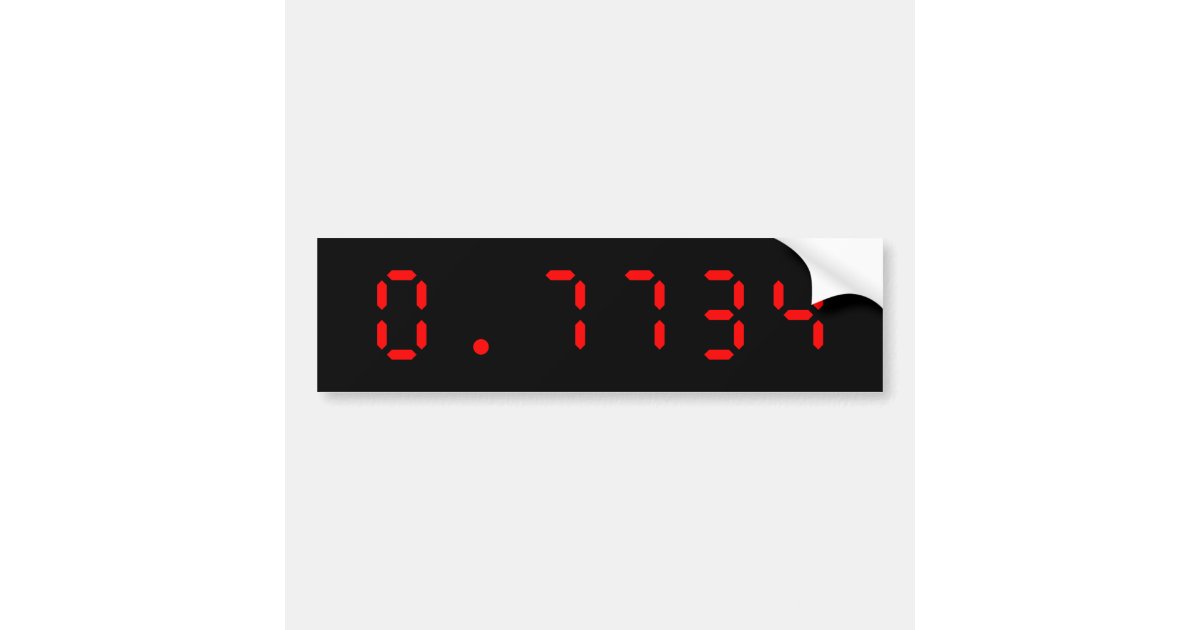 LED Calculator Hello | 0.7734 Bumper Sticker | Zazzle