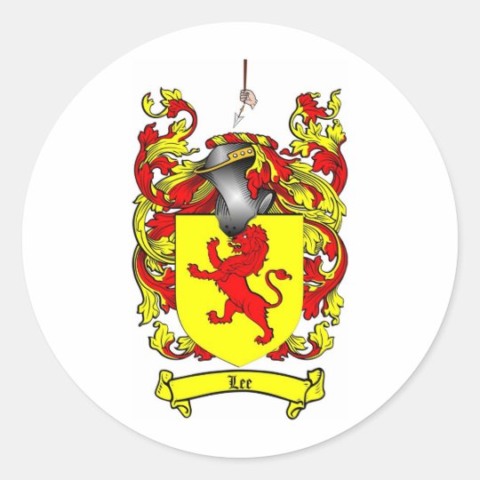 LEE FAMILY CREST - LEE COAT OF ARMS CLASSIC ROUND STICKER | Zazzle.com