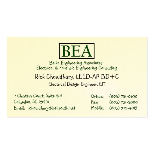 LEED Accredited Professional Double-Sided Standard Business Cards (Pack ...