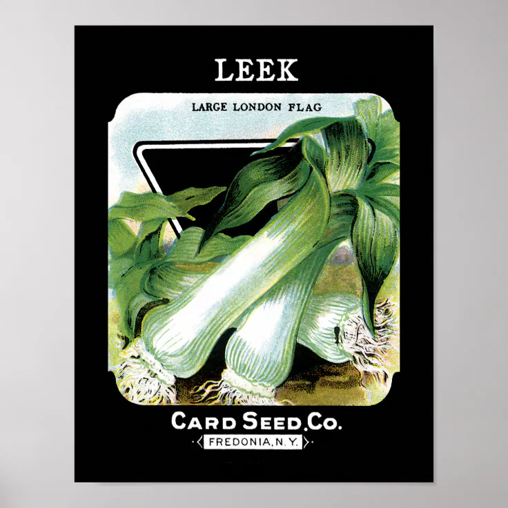 Leek Seed Packet Label Poster | Zazzle