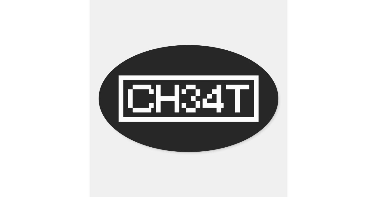 LEET CHEAT OVAL STICKER | Zazzle