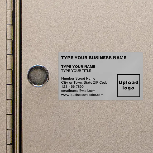 Left Aligned Style Gray Magnetic Business Card | Zazzle
