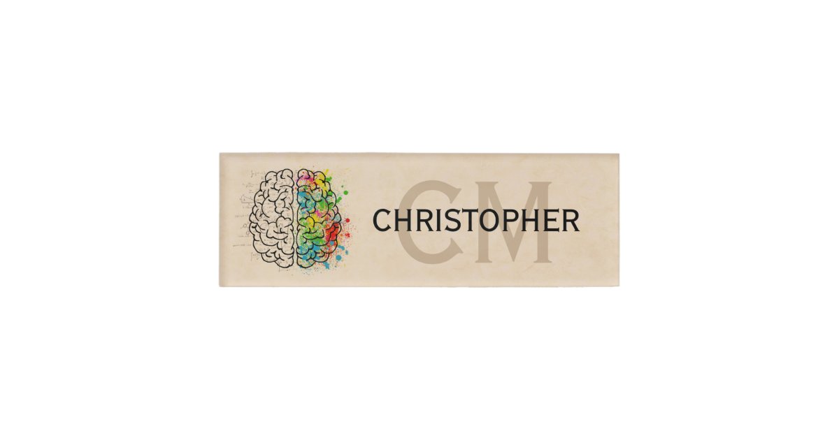 Left And Right Human Brain Personalize Name Tag | Zazzle