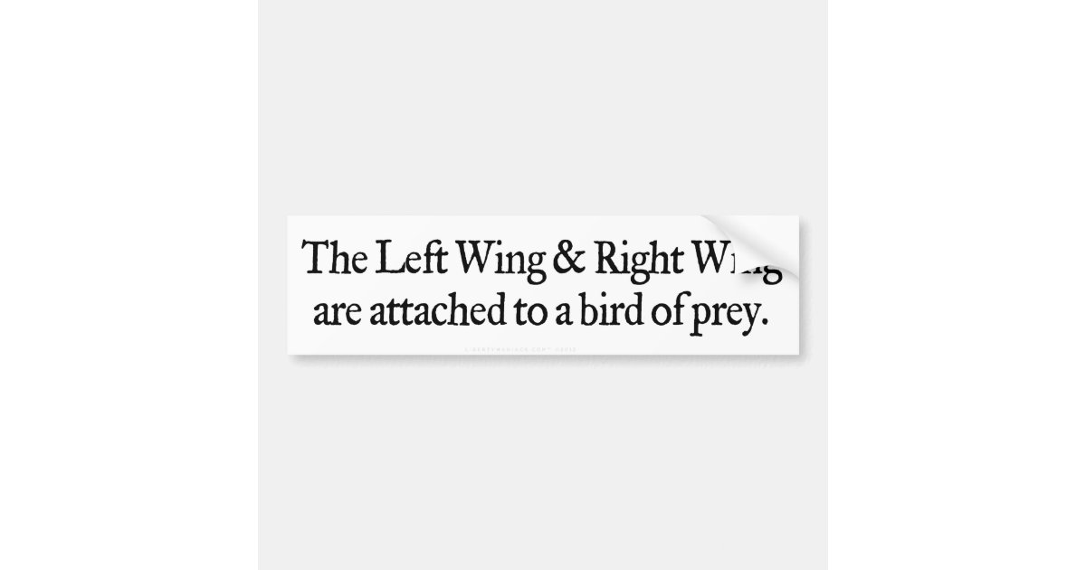 Left and Right Wing Bumper Sticker | Zazzle