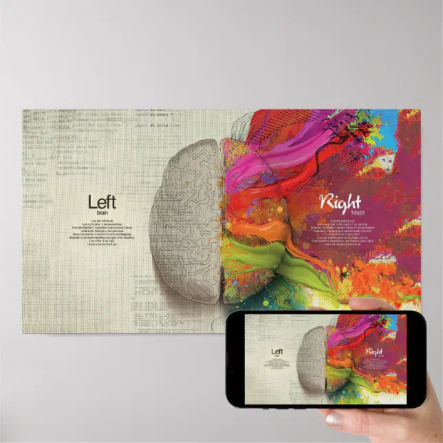 Left Brain vs Right Brain Poster | Zazzle