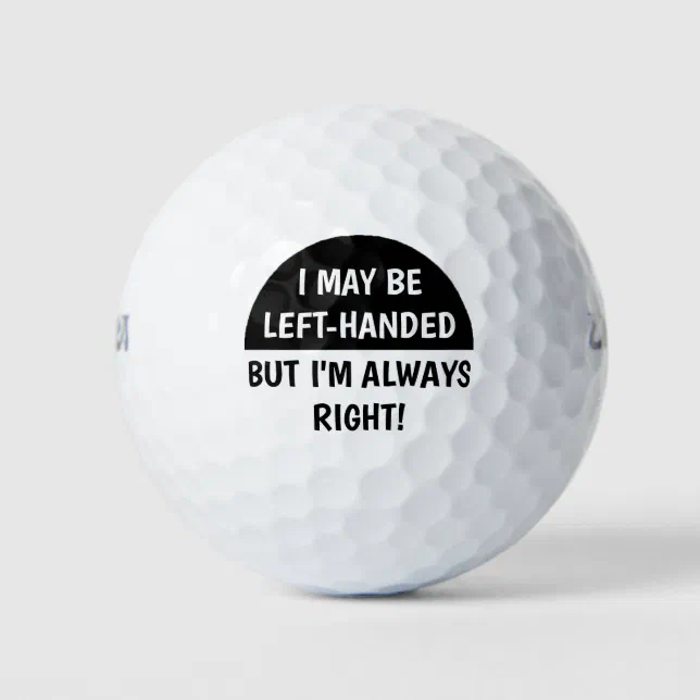 Left-handed people Humor | BLACK WHITE Golf Balls | Zazzle