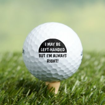 Left-handed people Humor | BLACK WHITE Golf Balls | Zazzle