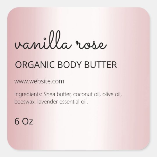 Left Sided Margin Rose Gold Body Butter Labels | Zazzle.com