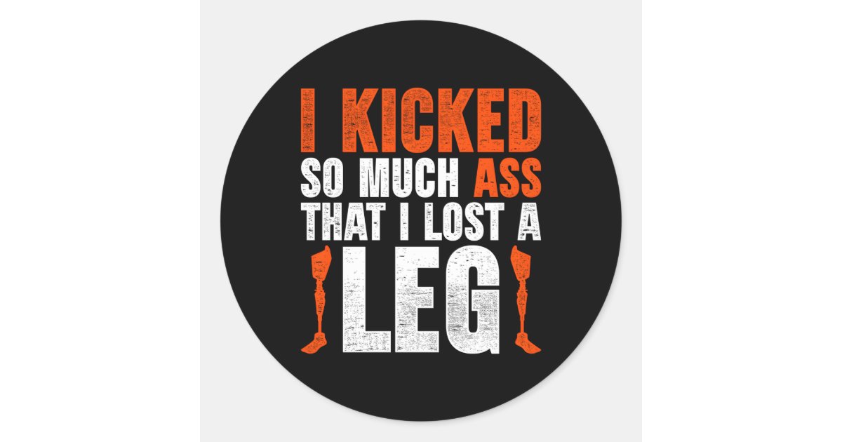 Leg Prosthetic Classic Round Sticker | Zazzle