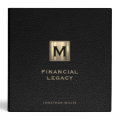 Legacy Binder Black Leather Luxury Gold Initial | Zazzle