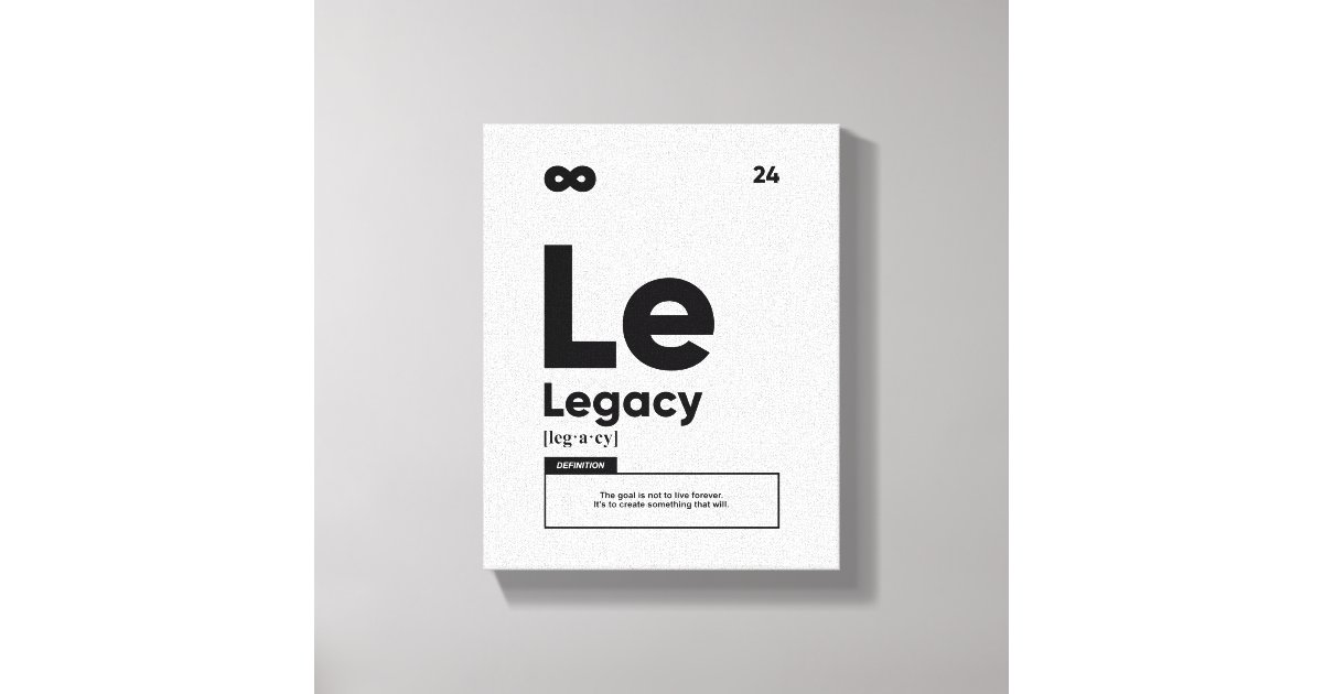 Legacy Definition | Motivational Quote Wall Art | Zazzle