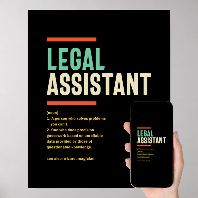 Legal Assistant Definition Poster | Zazzle