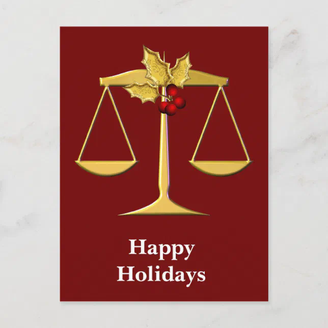 Legal Corporate Christmas Greetings Holiday Postcard | Zazzle