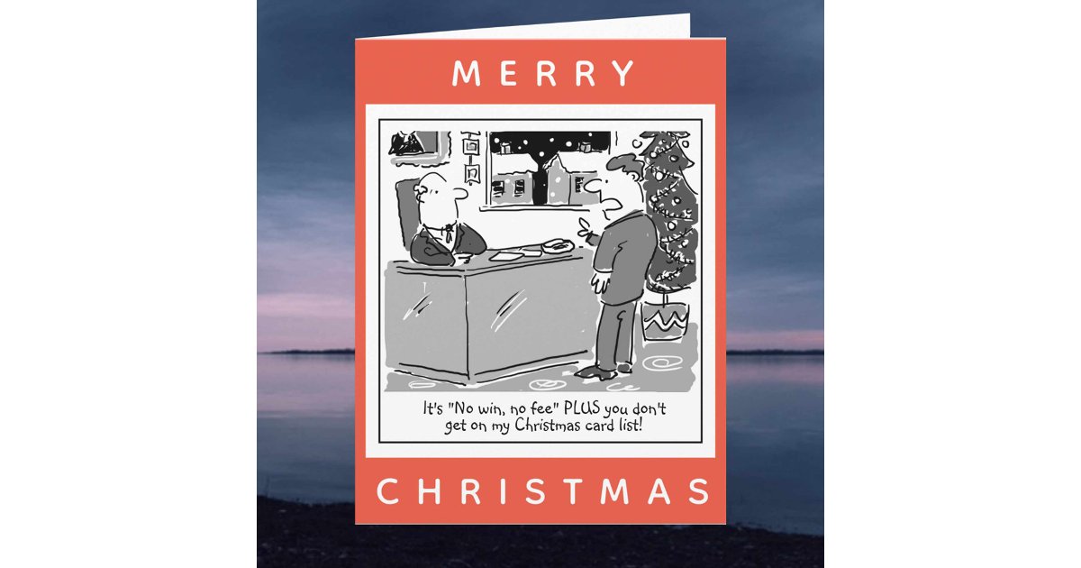 Legal Lawyer and Client Cartoon Christmas Card | Zazzle