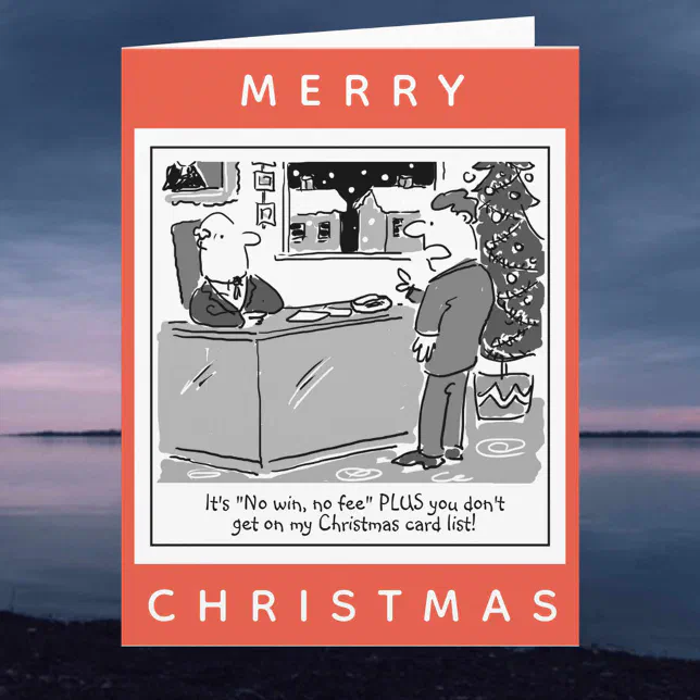 Legal Lawyer and Client Cartoon Christmas Card | Zazzle