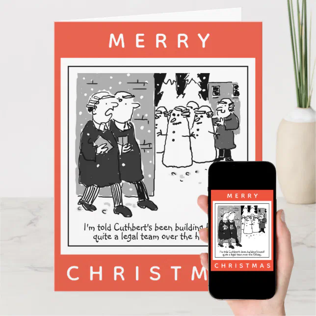 Legal Lawyers And Snowmen Cartoon Christmas Card | Zazzle