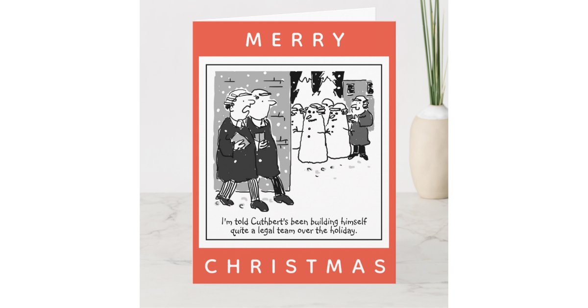Legal Lawyers And Snowmen Cartoon Christmas Card | Zazzle