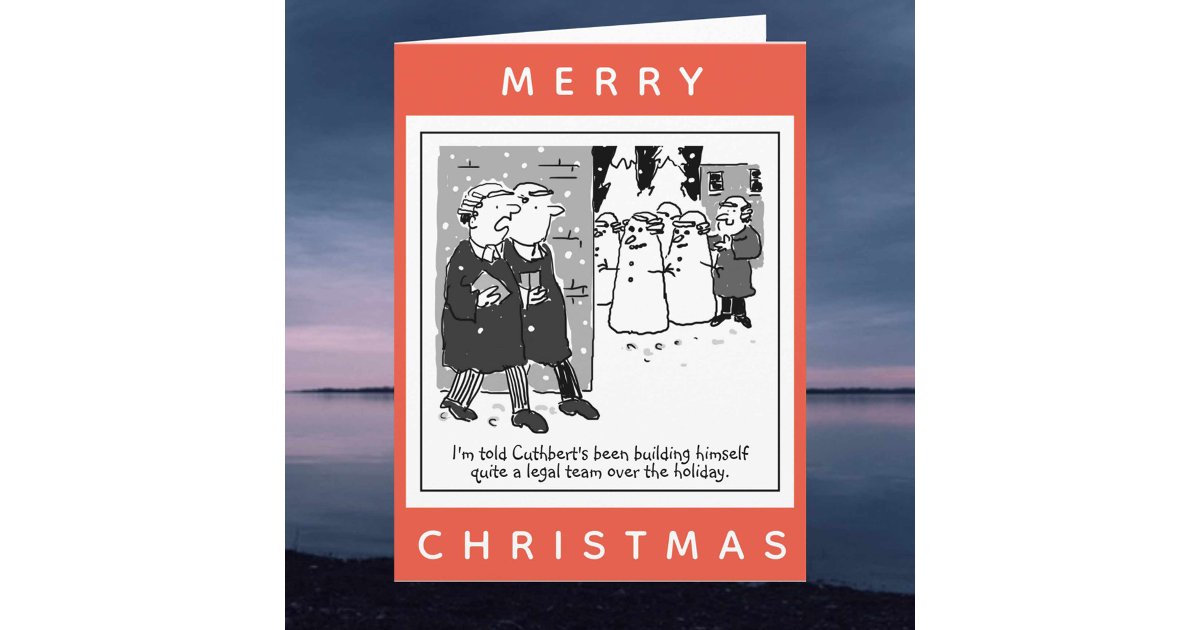 Legal Lawyers And Snowmen Cartoon Christmas Card | Zazzle