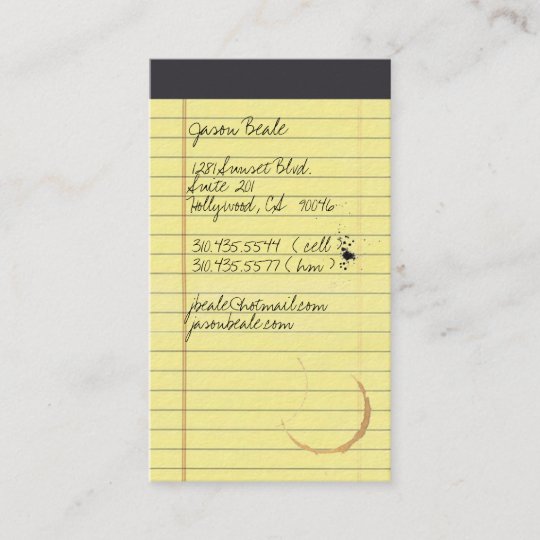 Legal Notepad Business Card | Zazzle.com