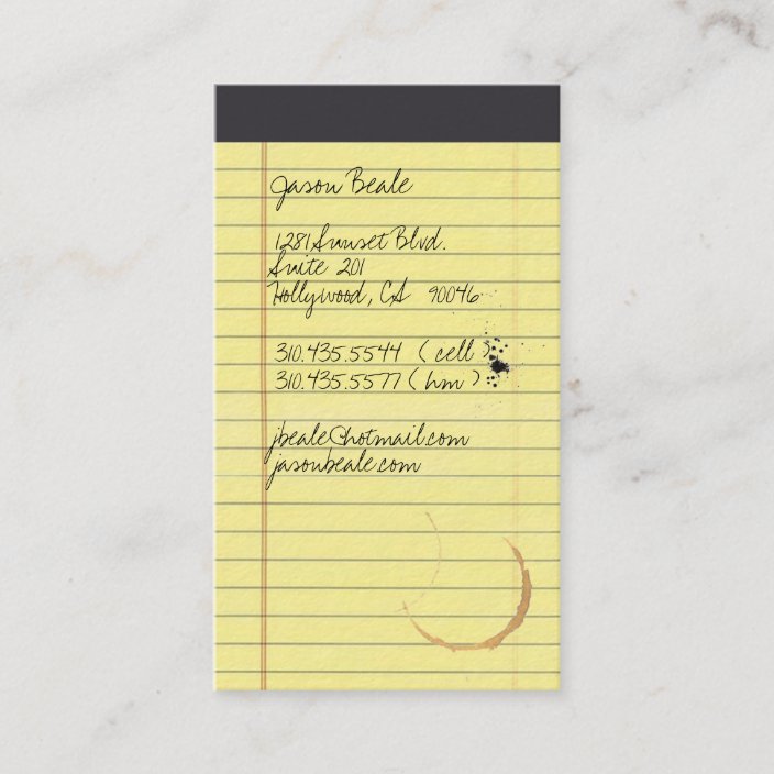 Legal Notepad Business Card | Zazzle.com