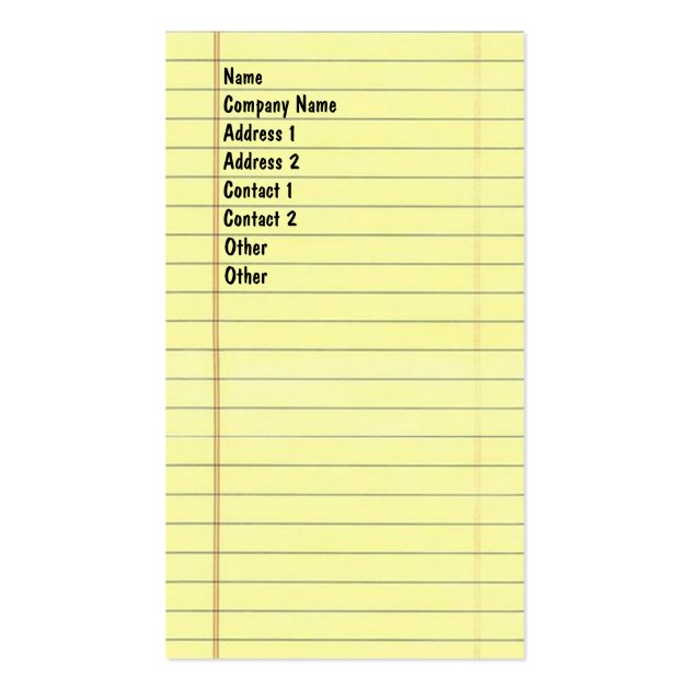 Legal Notepad Business Card Templates