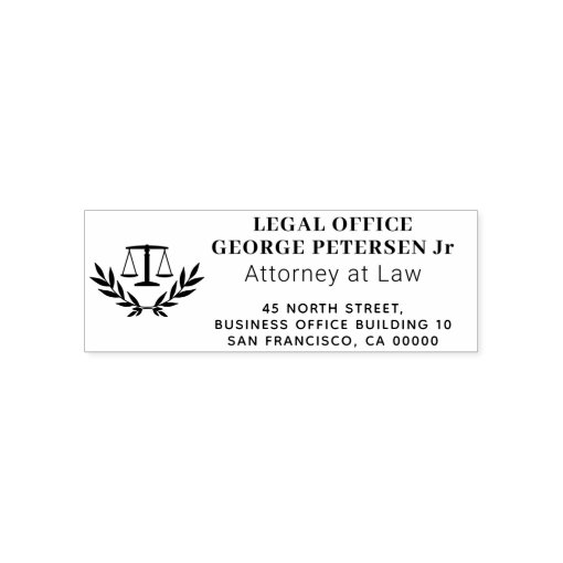 Legal office logo scales of justice custom classy self-inking stamp ...