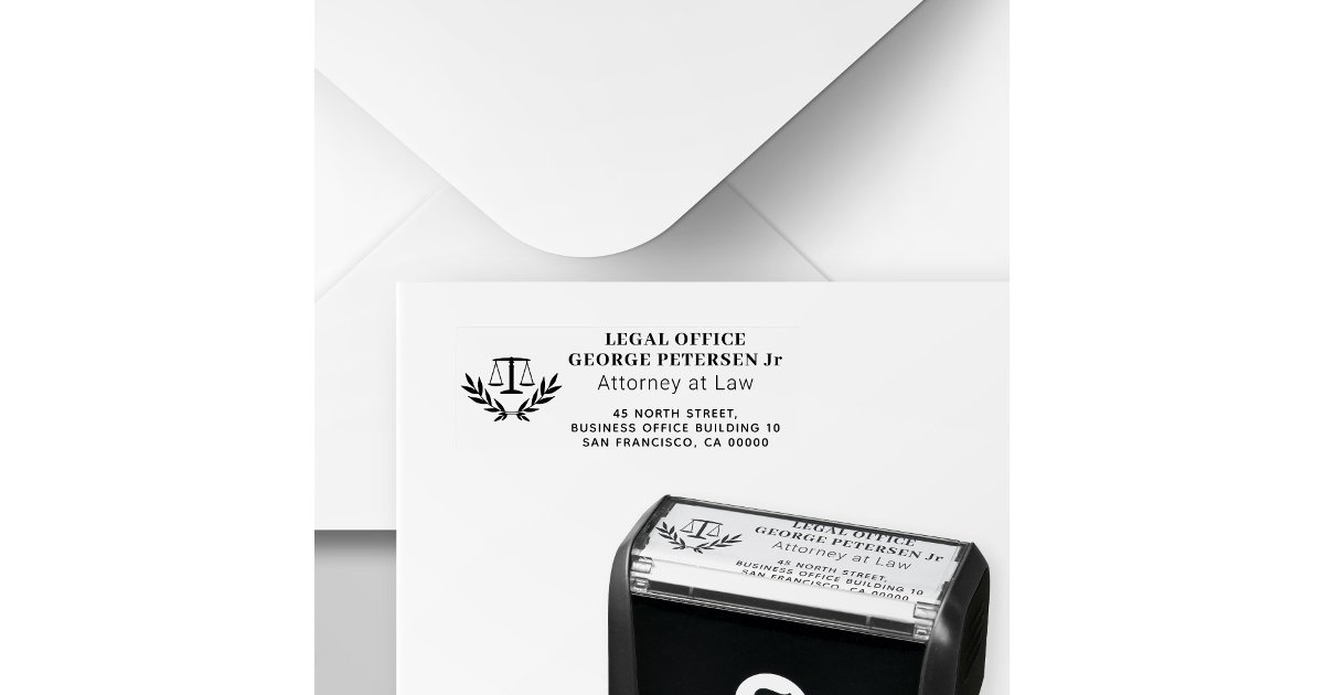 Legal office logo scales of justice custom classy self-inking stamp ...