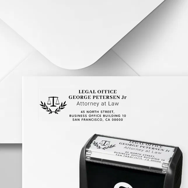 Legal office logo scales of justice custom classy self-inking stamp ...