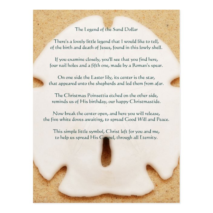 Legend of the Sand Dollar Postcard | Zazzle.com