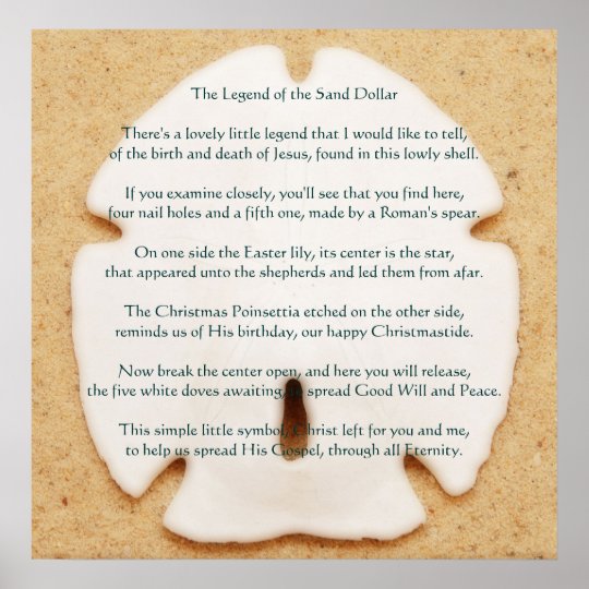 Legend of the Sand Dollar Poster | Zazzle.com