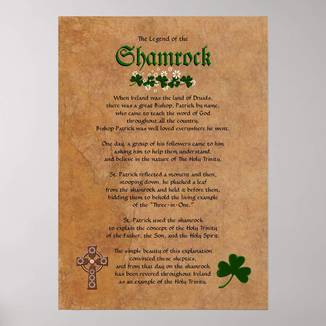 Legend of the Shamrock Frameable Poster | Zazzle