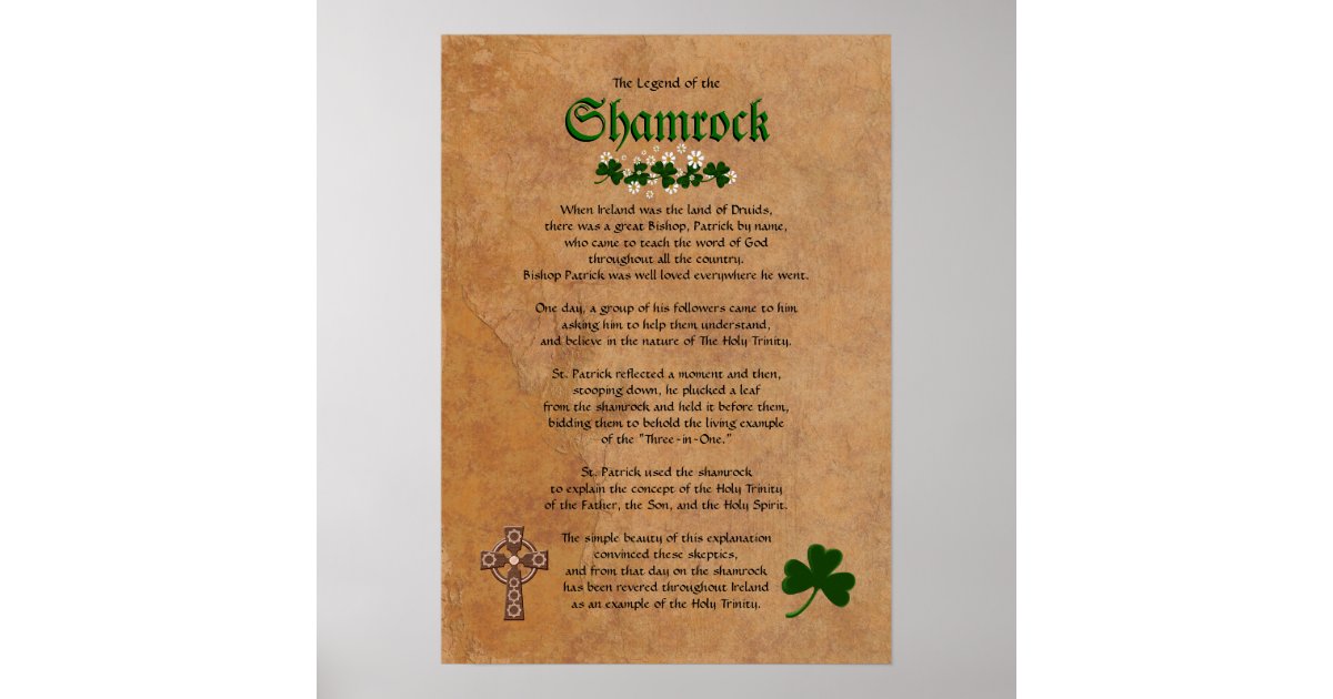 Legend of the Shamrock Frameable Poster | Zazzle