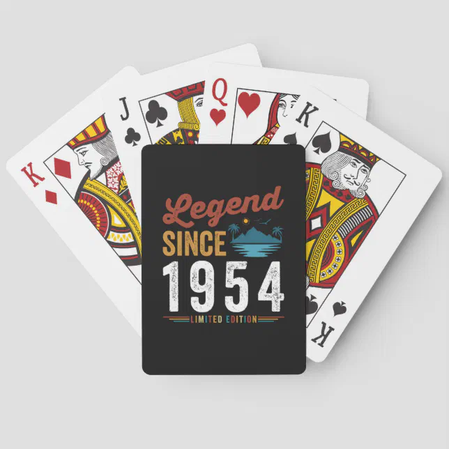 Legend Since 1954 Birthday Retro Vintage Poker Cards | Zazzle