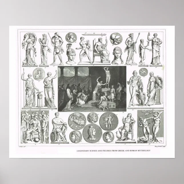Legendary figures from Greek and Roman Mythology Poster | Zazzle