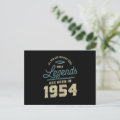 Legends Since 1954 Birthday Gift Postcard | Zazzle