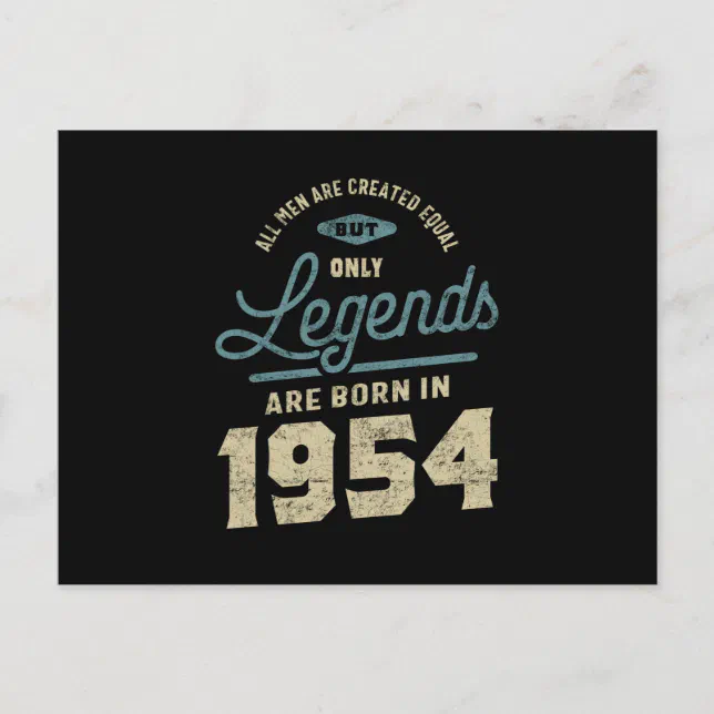 Legends Since 1954 Birthday Gift Postcard | Zazzle