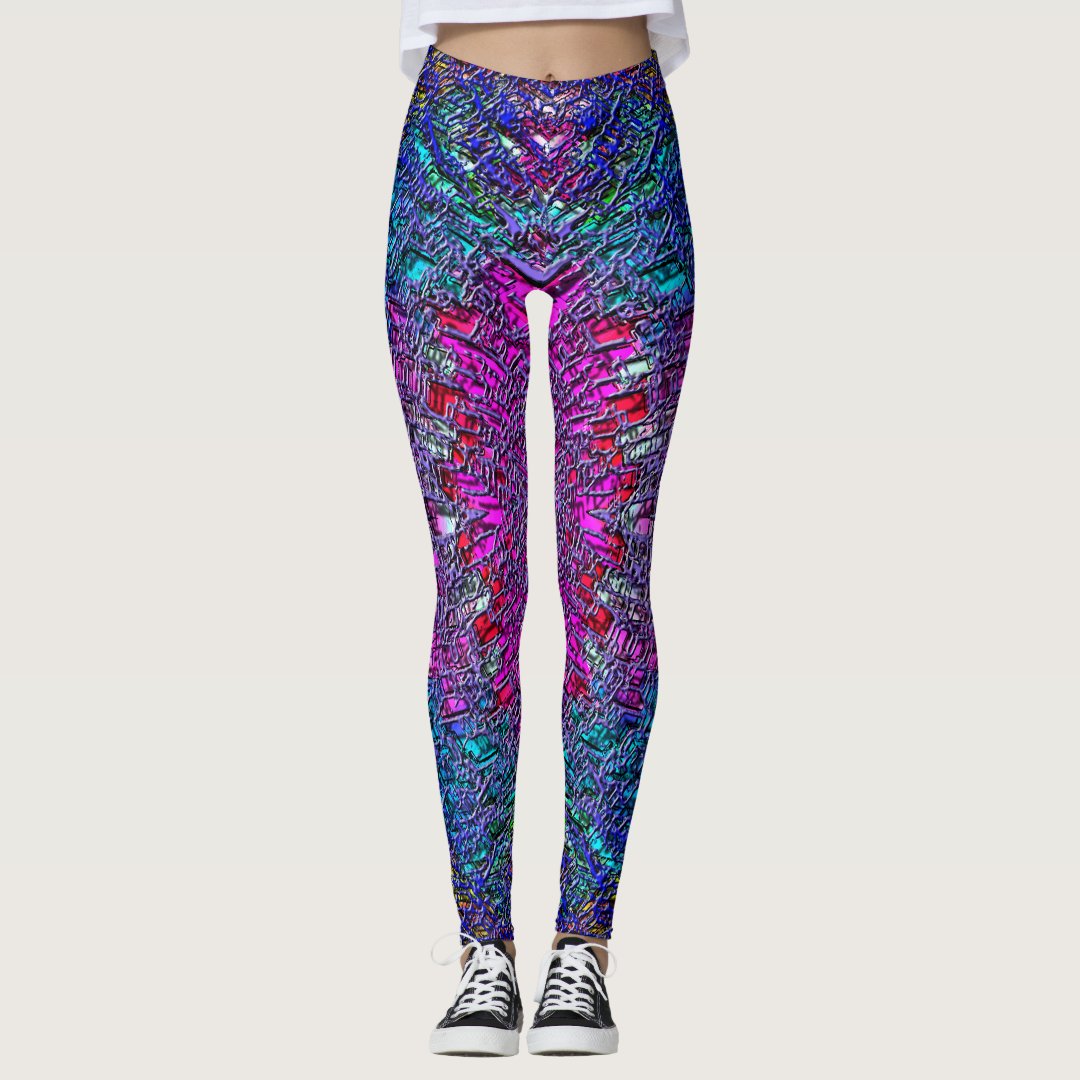 Leggings with abstract art | Zazzle