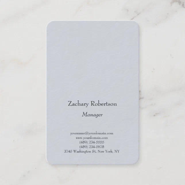 Legible trendy plain simple minimalist blue business card | Zazzle