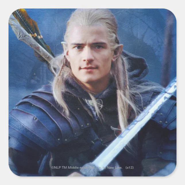LEGOLAS GREENLEAF™ in Blue Square Sticker | Zazzle