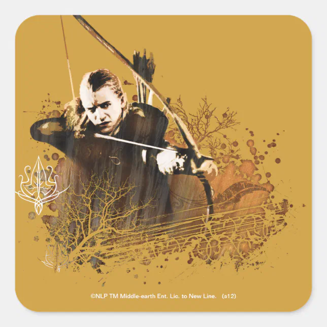 LEGOLAS GREENLEAF™ Shooting Arrow Square Sticker | Zazzle