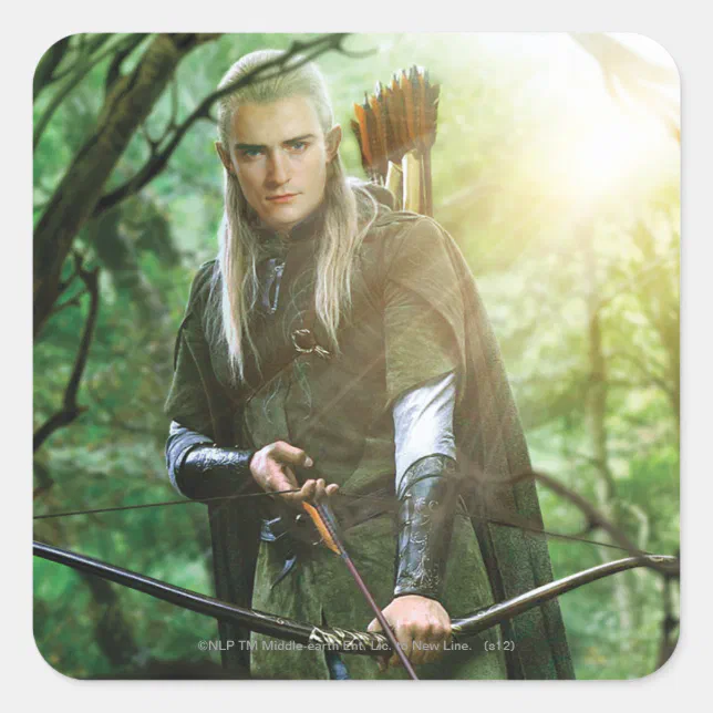 LEGOLAS GREENLEAF™ with bow Square Sticker | Zazzle