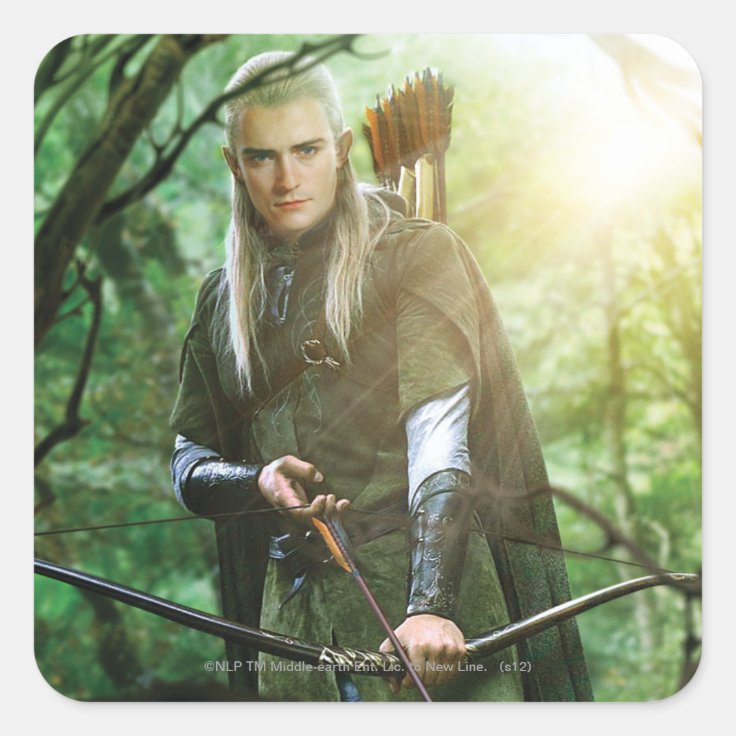 LEGOLAS GREENLEAF™ with bow Square Sticker | Zazzle