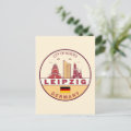 Leipzig Germany City Skyline Emblem Postcard | Zazzle
